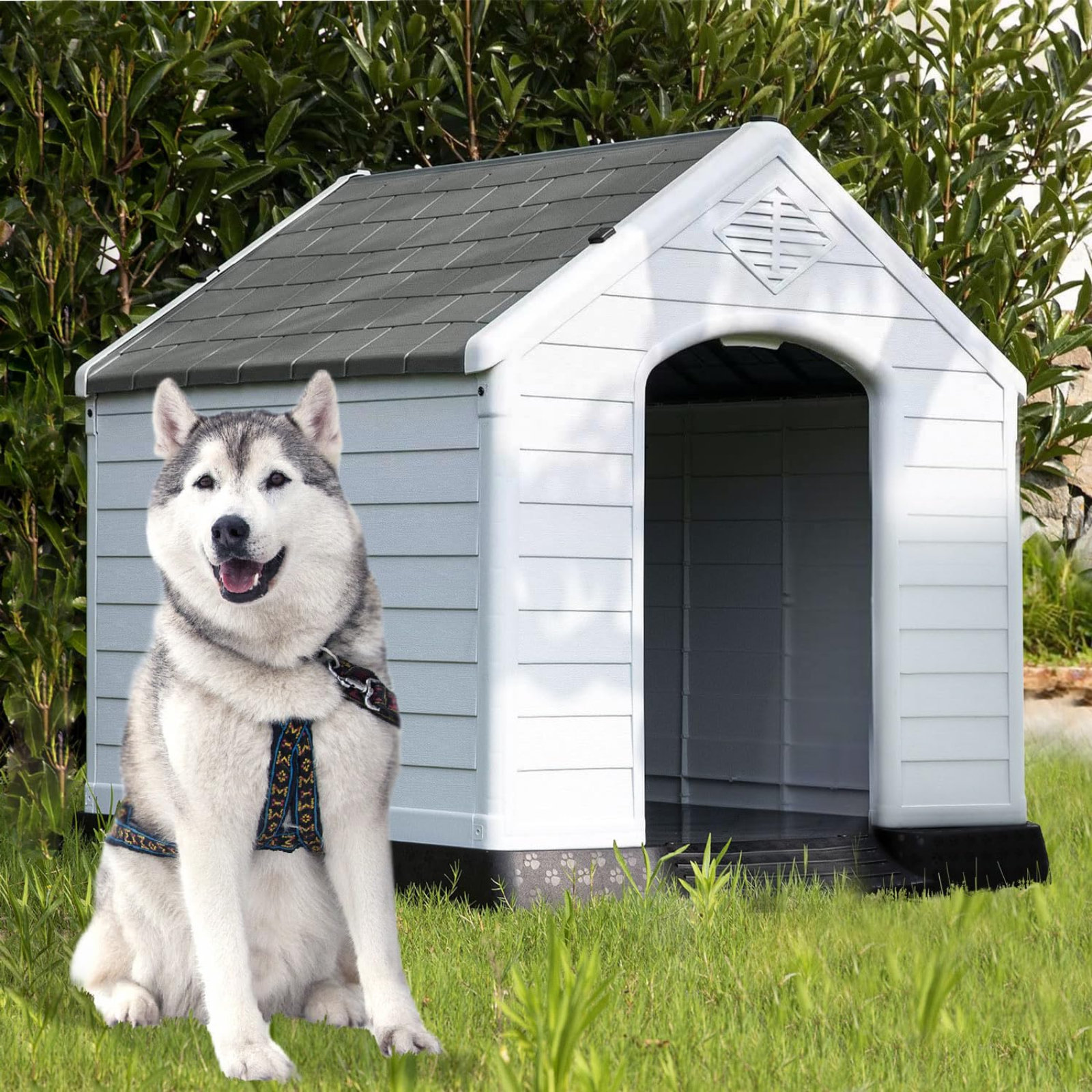 Archie & Oscar™ Large Outdoor Dog House, Waterproof Dog House, With ...