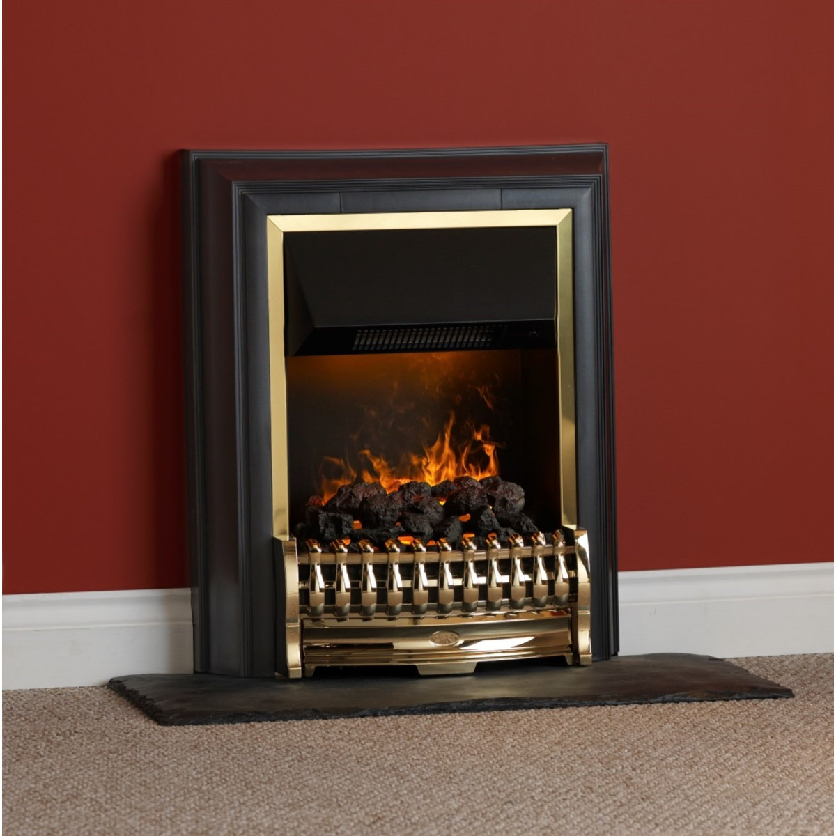 Dimplex Bramdean Optimyst Freestanding Fire, Brass and Black Electric ...