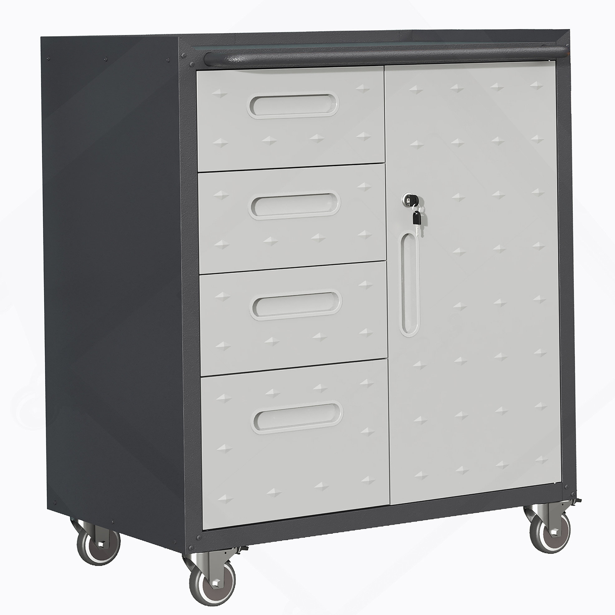 Inbox Zero Sturdy Metal Tool Storage Cabinet With Wheels - Tool Storage ...