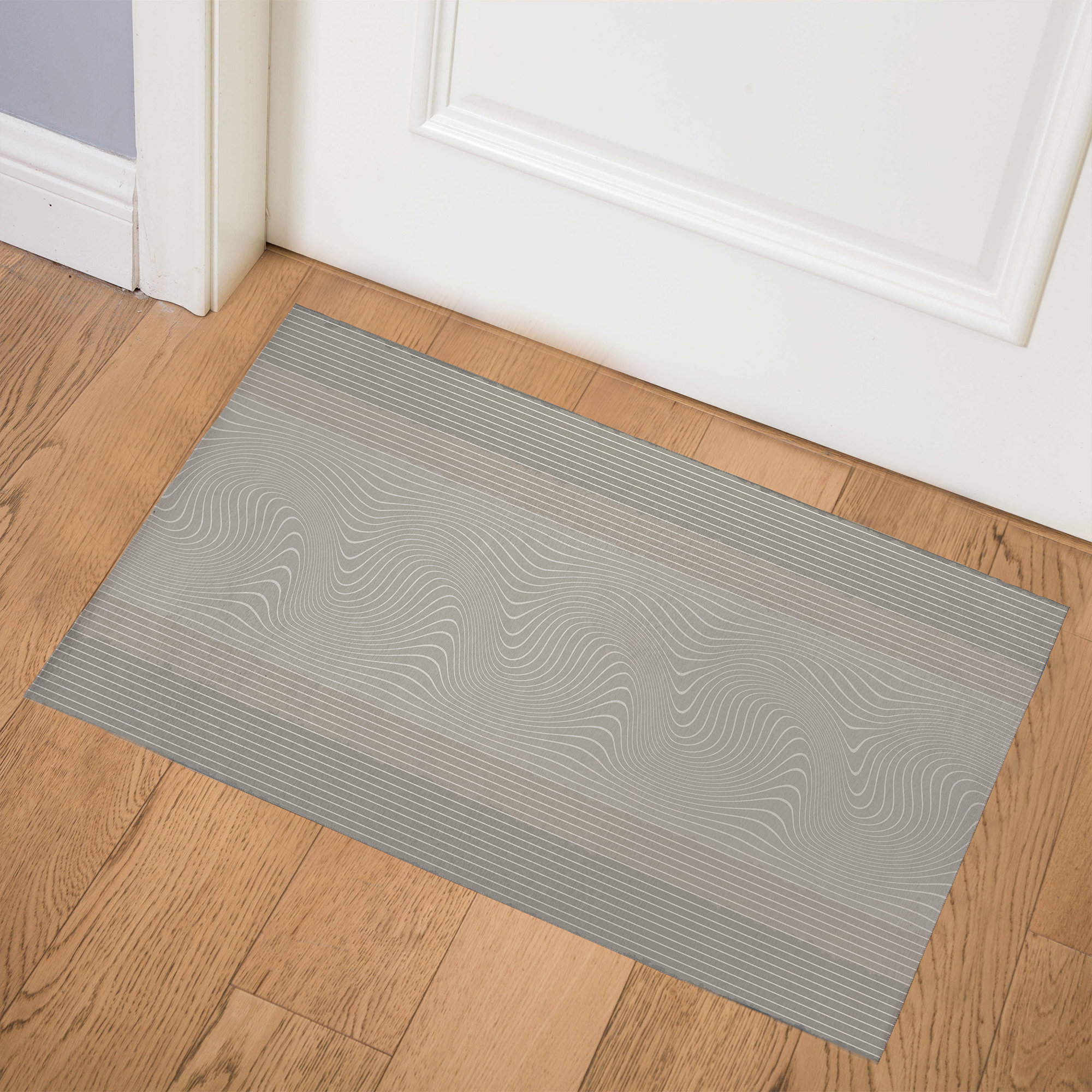 Orren Ellis KINETIC STRIPES NATURAL Indoor Floor Mat By Orren Ellis ...