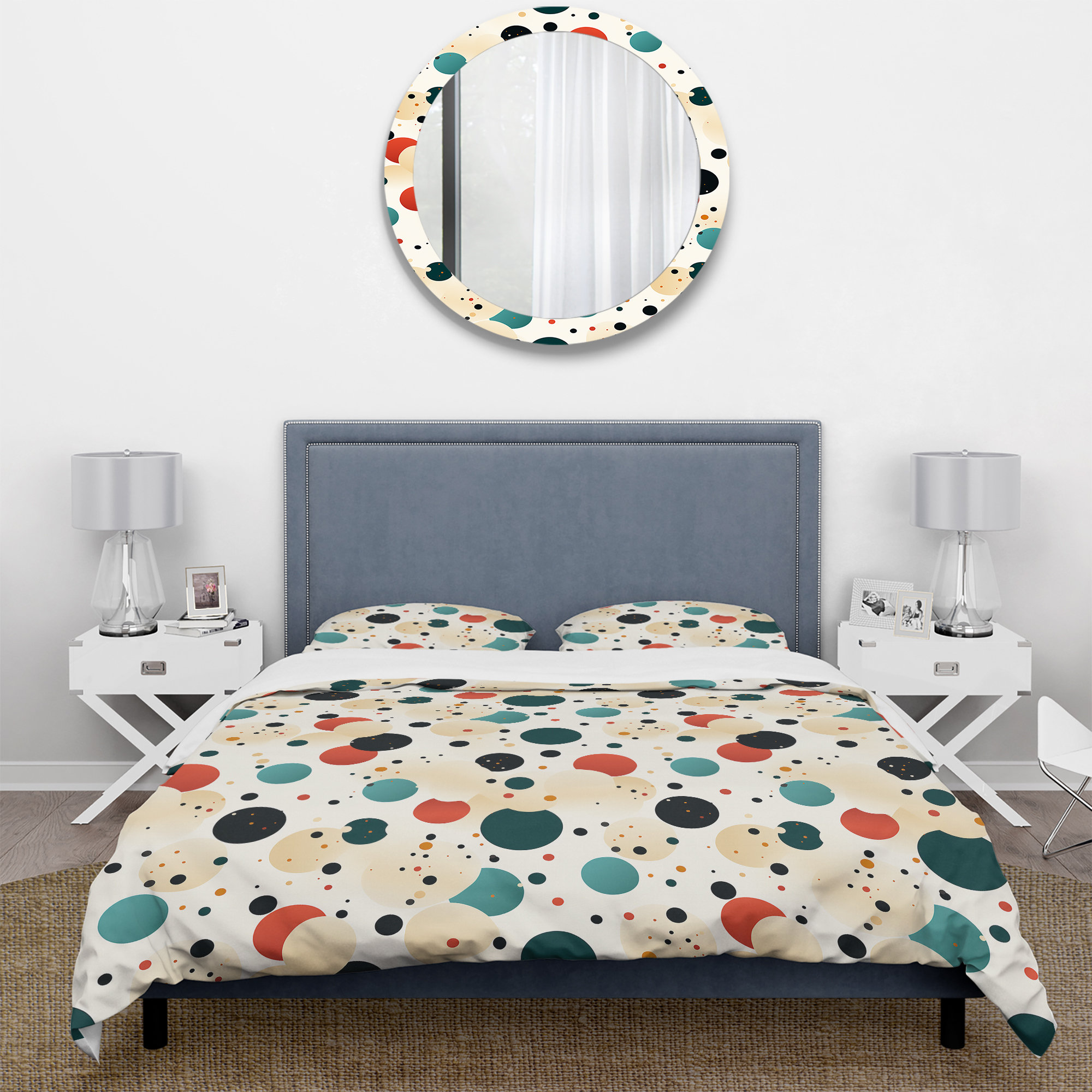 Design Art Contemporary Chic Polka Dots Pattern II Duvet Cover Set ...