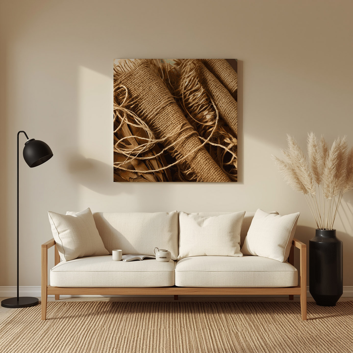 Bay Isle Home™ Thanksgiving Burlap and twine textures Brown Metal Wall ...