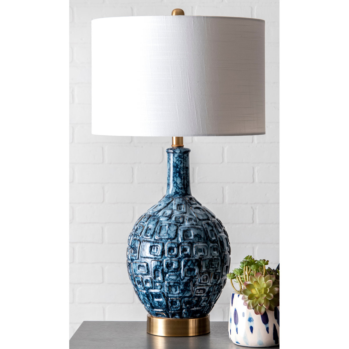 World Menagerie Friedlaender 28" Blue Table Lamp & Reviews | Wayfair