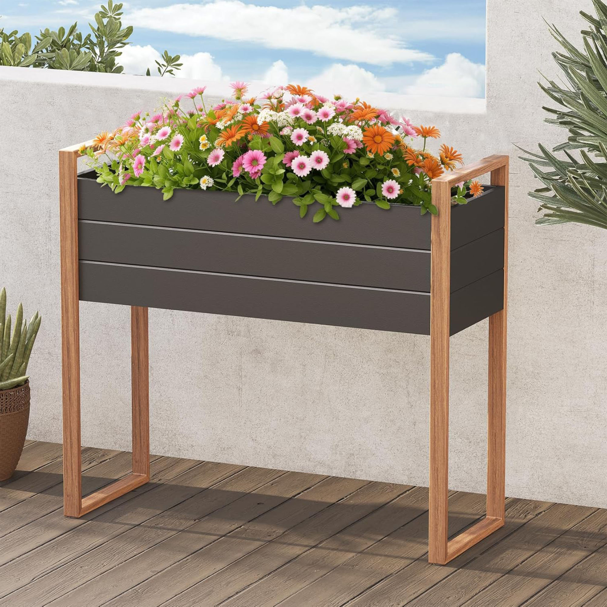Arlmont & Co. Grand Patio Raised Garden Bed With Legs, Elevated Planter ...