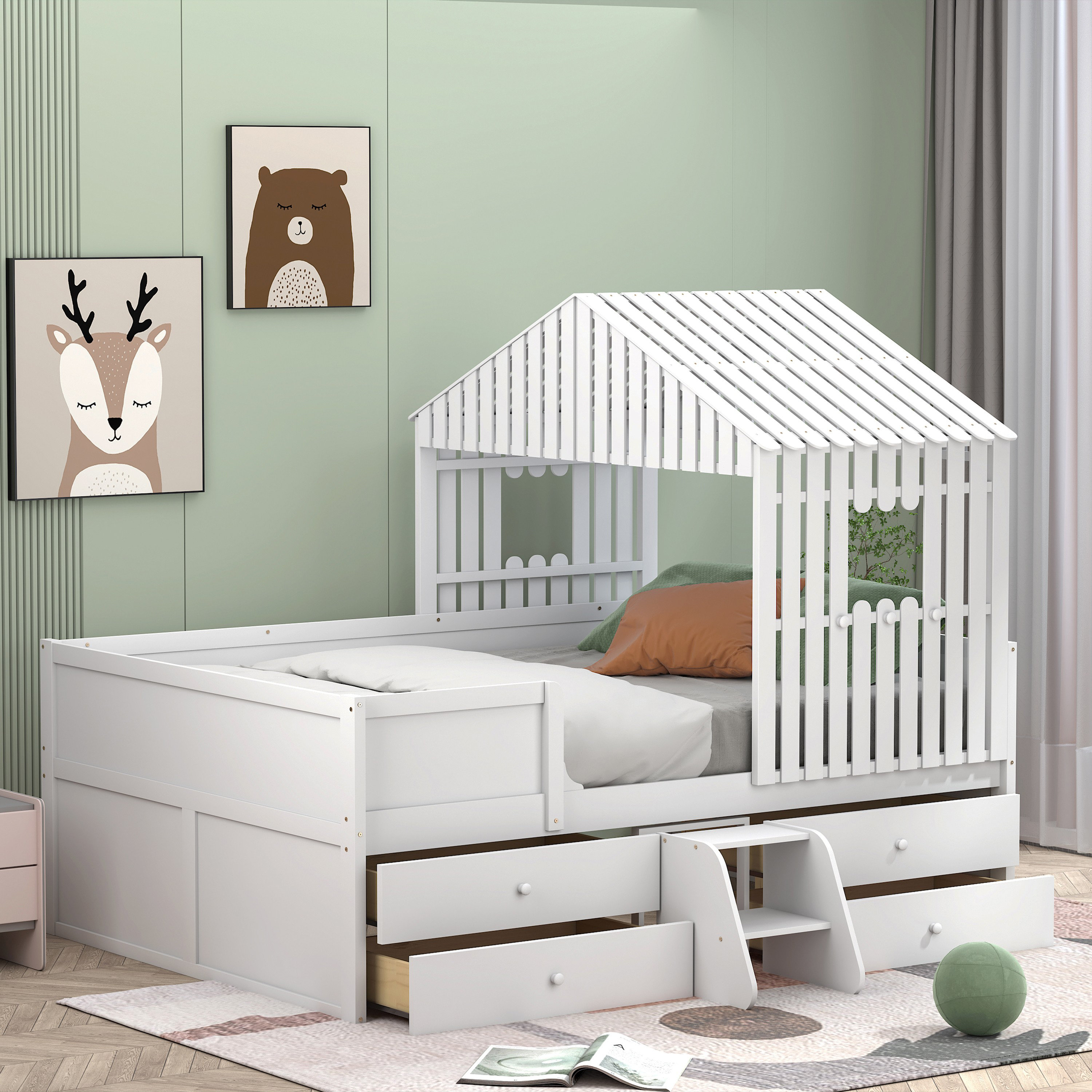 Harper Orchard Gardnerville Full 4 Drawer Solid Wood Platforms Loft Bed ...