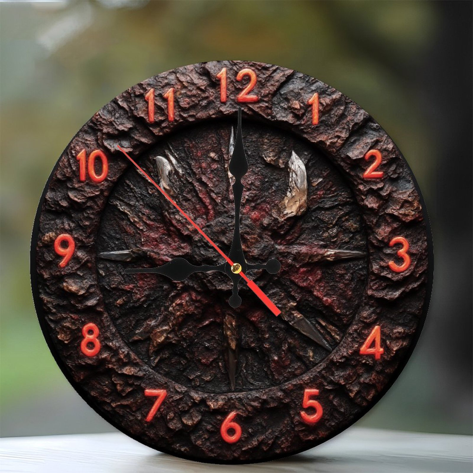 Union Rustic Demonic Clock Face Red Numbers | Wayfair