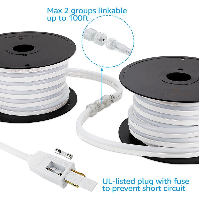 The Holiday Aisle® 50ft Rgb Led Neon Rope Lights Outdoor, Ip67 ...