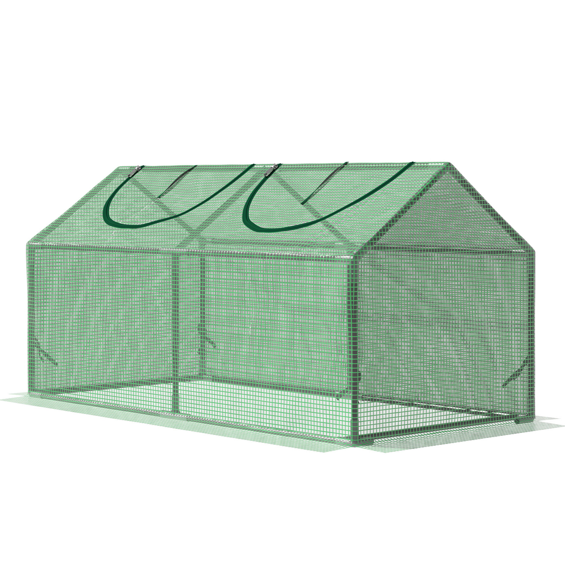 CaneCreations Mini Greenhouse With Pe Cover And Roll - Up Zippered ...