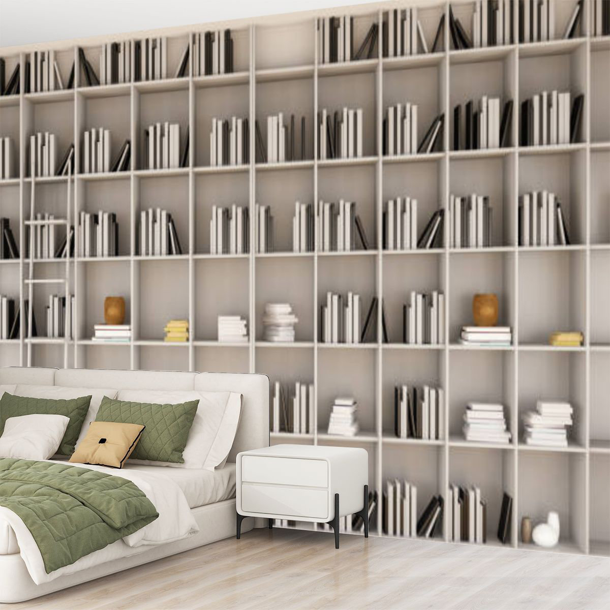 Latitude Run® Peel and Stick Canvas Wallpaper Wall Mural Bookstore ...