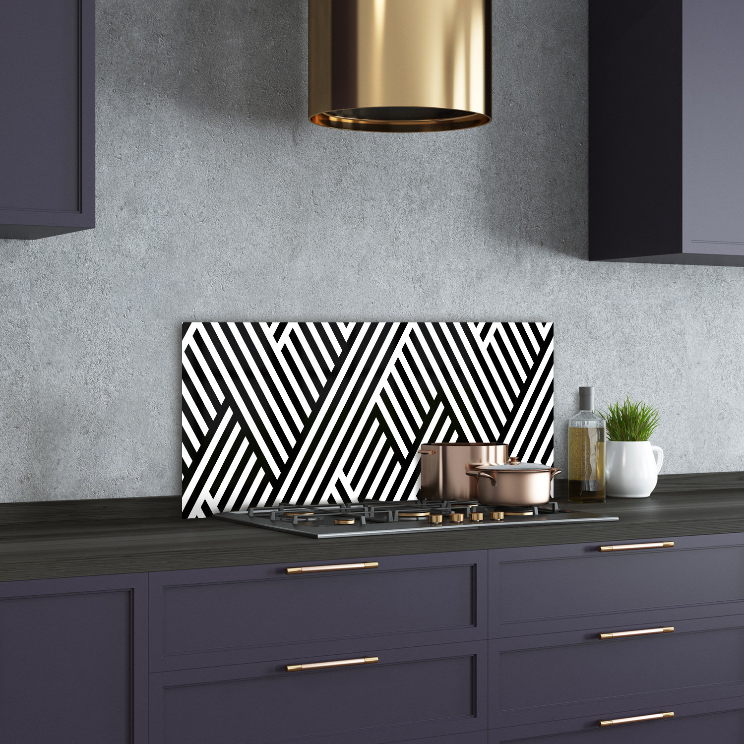 Ivy Bronx Geometric Background 50cm x 100cm Glass Panel | Wayfair.co.uk