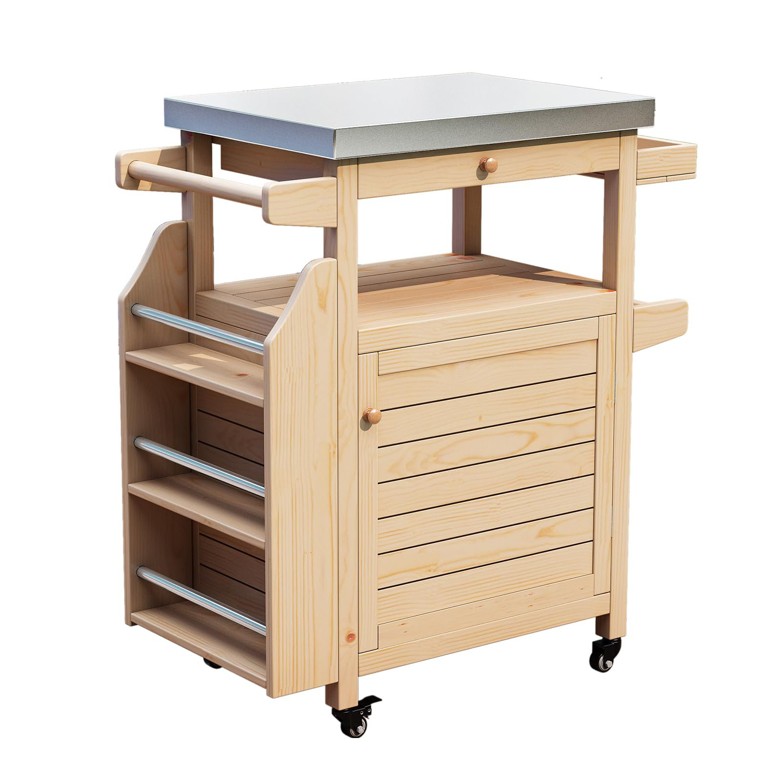 Winston Porter Outdoor Kitchen Island with Stainless Steel Countertop ...