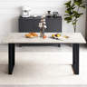Borough Wharf Minimalism 150cm Warm/Cool Grey Marble Effect Dining ...