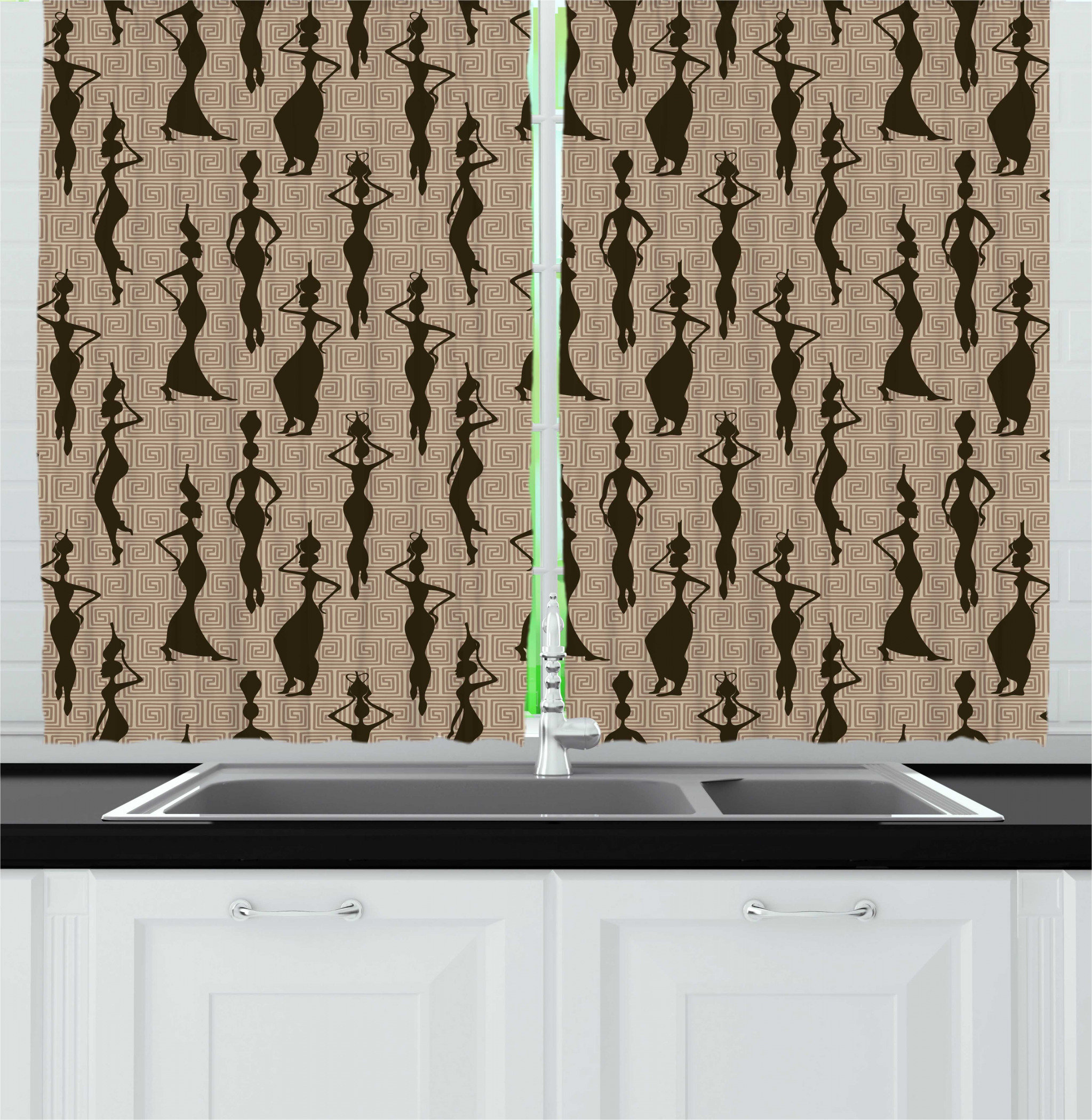 East Urban Home African Kitchen Curtain | Wayfair