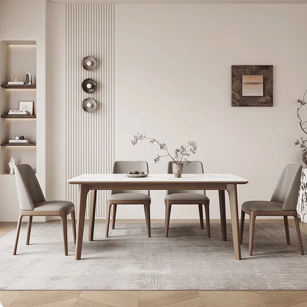 Greyleigh Ash Wood Light Rock Plate Dining Table And Chairs Dining Set ...