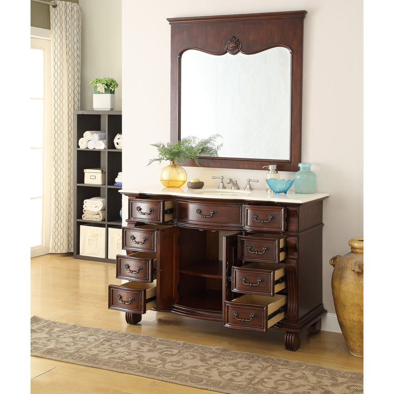 Astoria Grand Trawick 50" Single Bathroom Vanity Set with Mirror | Wayfair