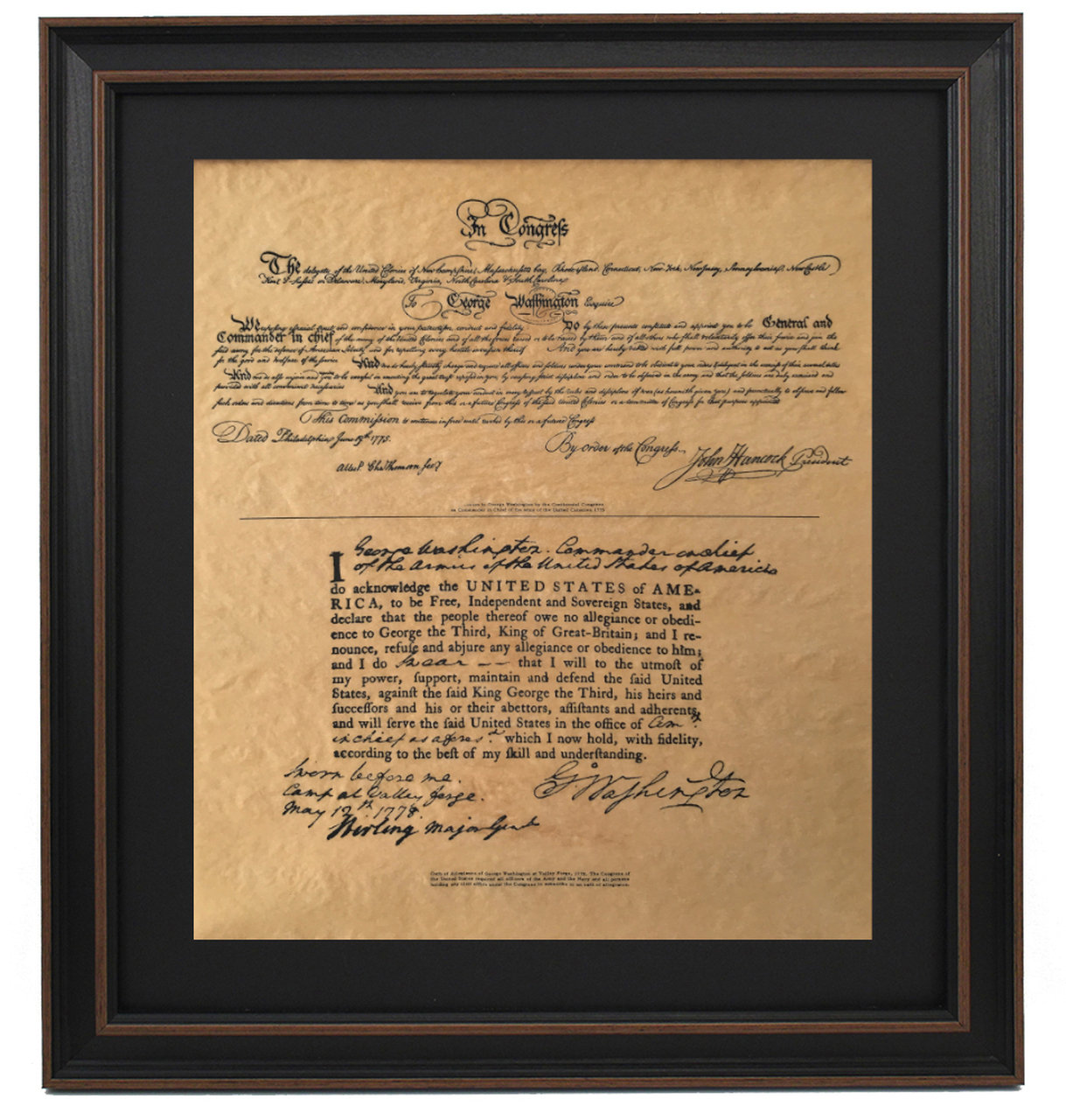 Trinx Washington's Commission & Oath Of Allegiance - Picture Frame ...