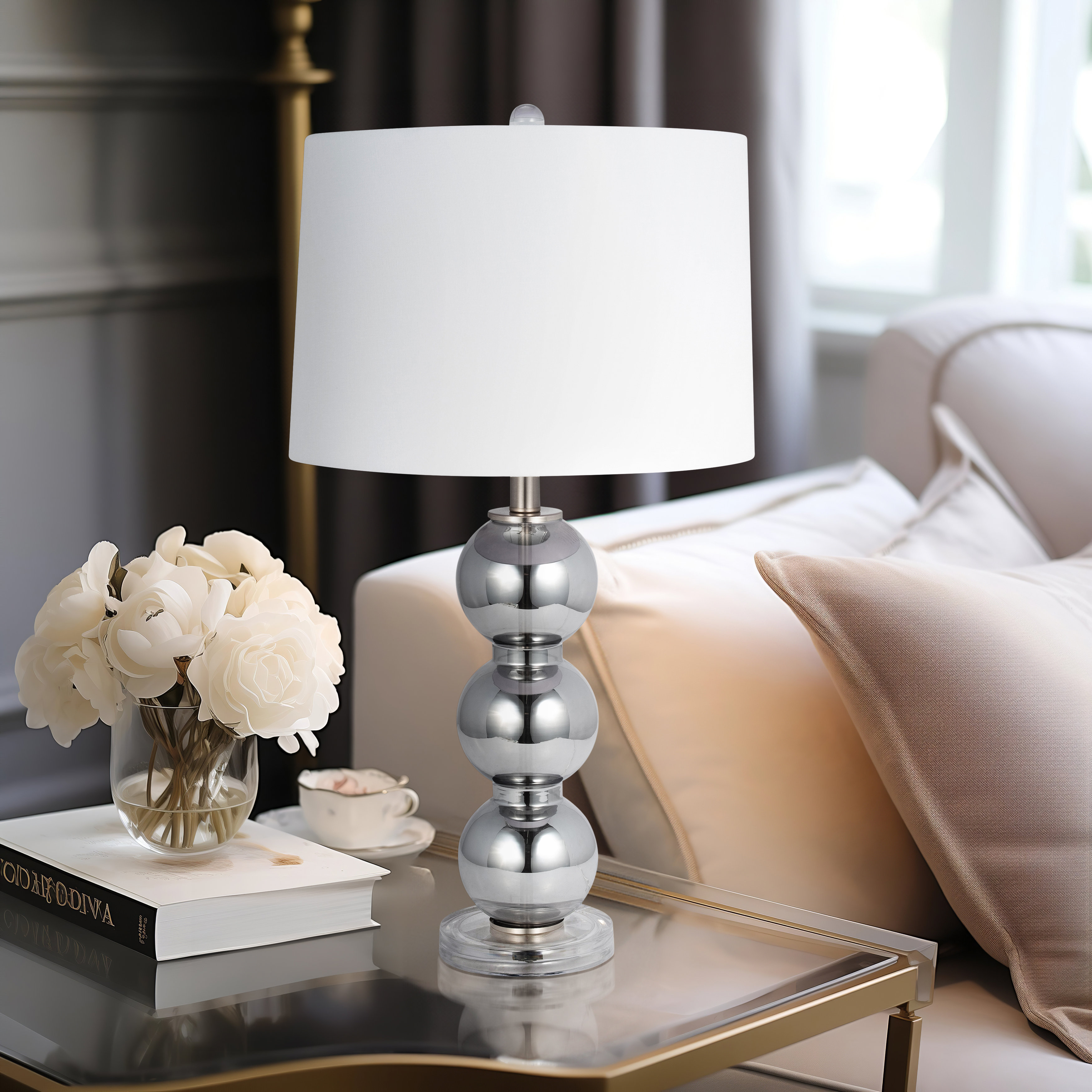 Ivy Bronx Harrey 28" Glass Table Lamp | Wayfair