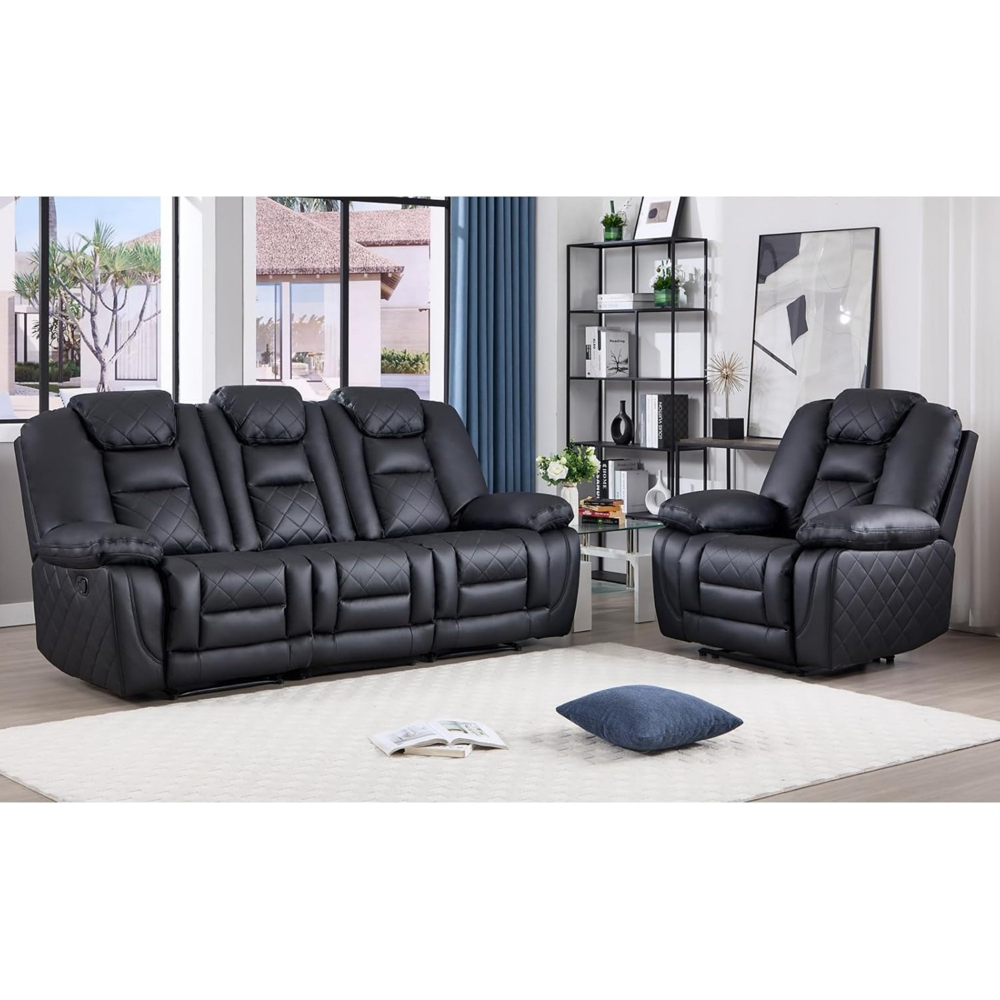 Latitude Run® 2 - Piece Breathable Faux Leather Manual Reclining Living ...