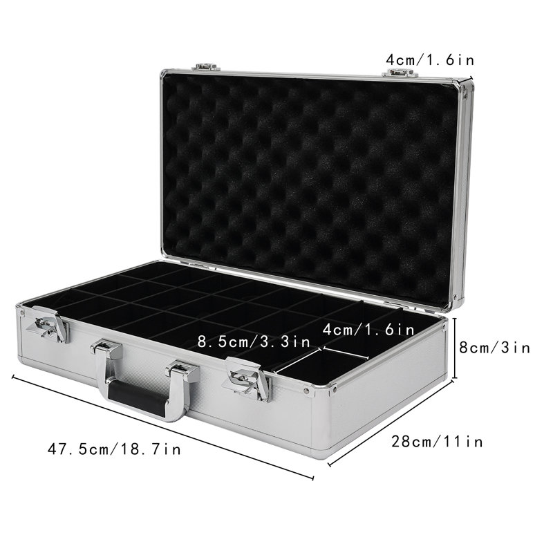 Rebrilliant 24-grid Aluminum Alloy Watch Storage Box | Wayfair