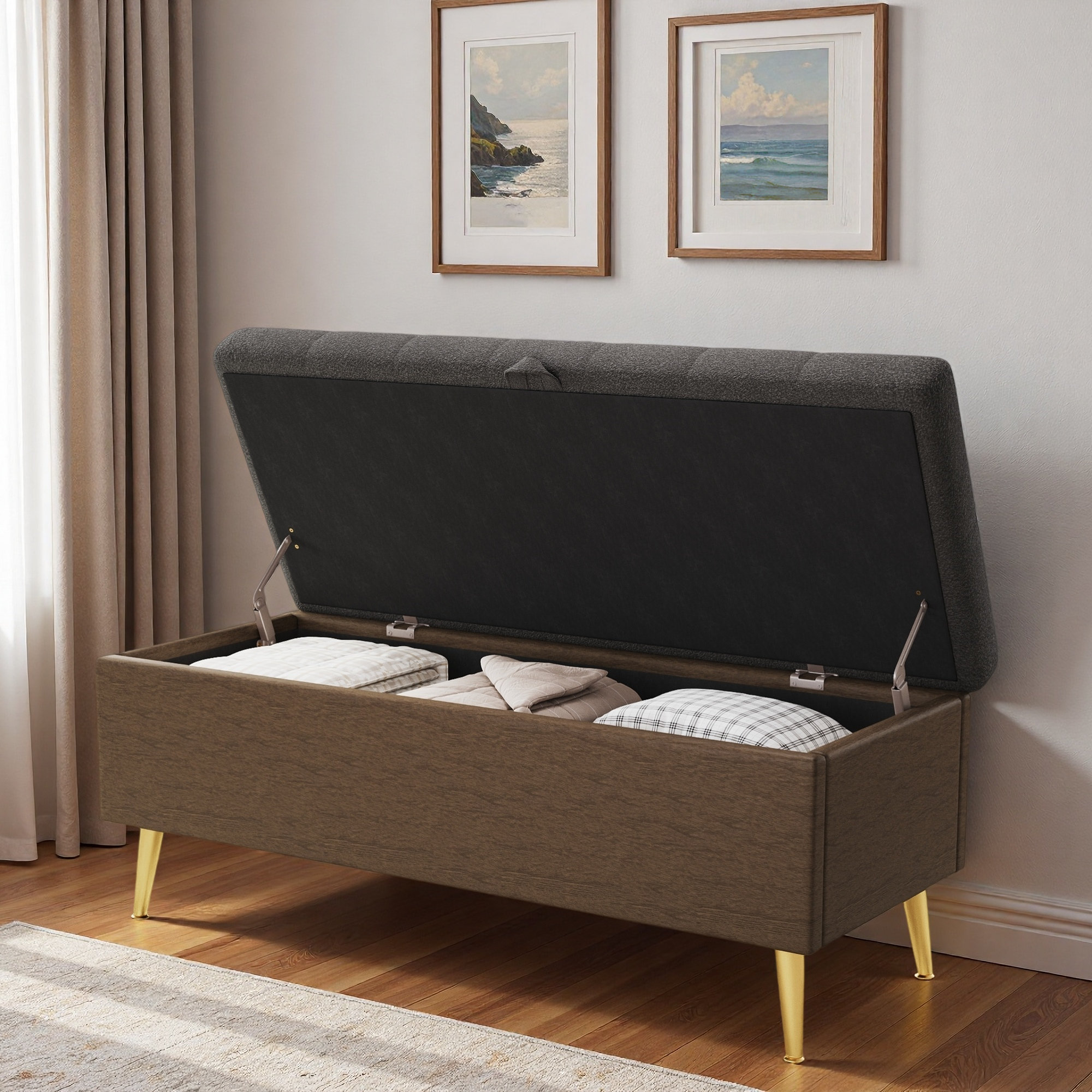 Red Barrel Studio® Modern Ottoman Bench With Ample Storage Space ...