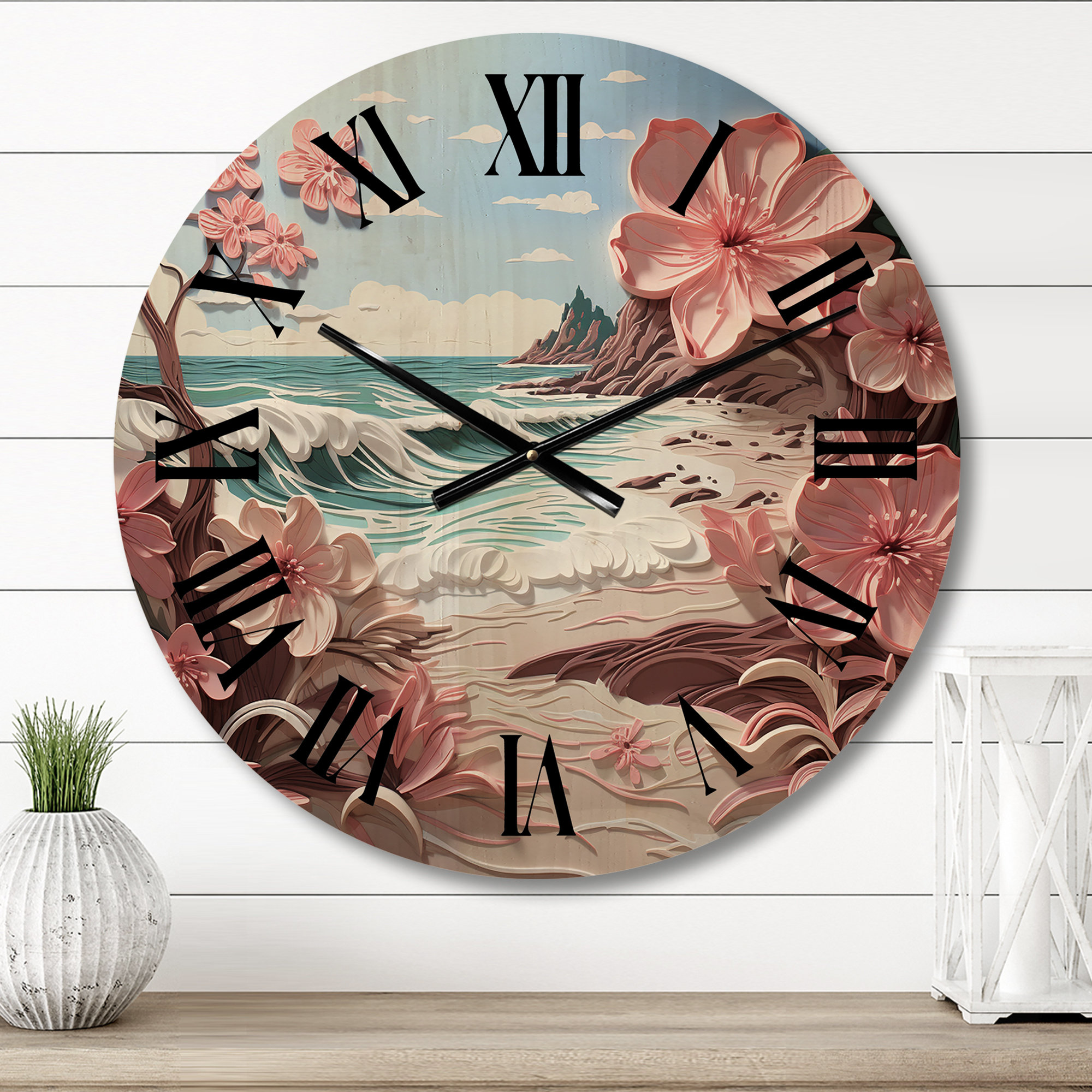 East Urban Home Pink Beachside Bloom Papercut II - Nautical & Beach ...