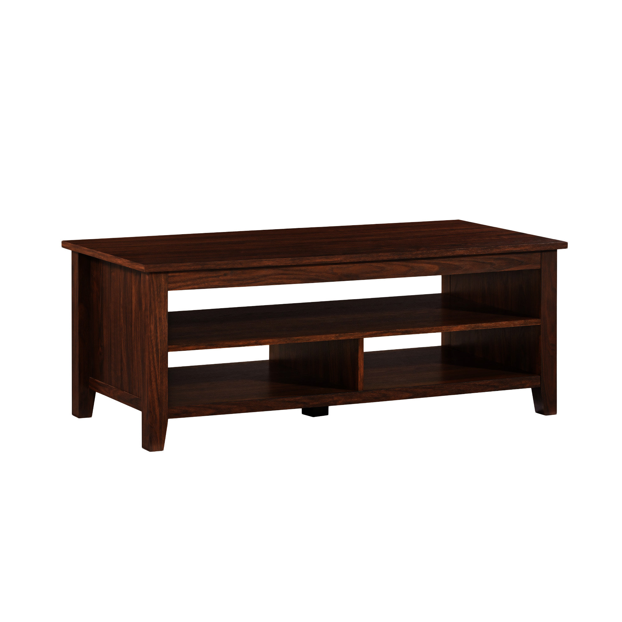 Rosecliff Heights Coastal Grooved Panel Coffee Table With Lower Shelf ...