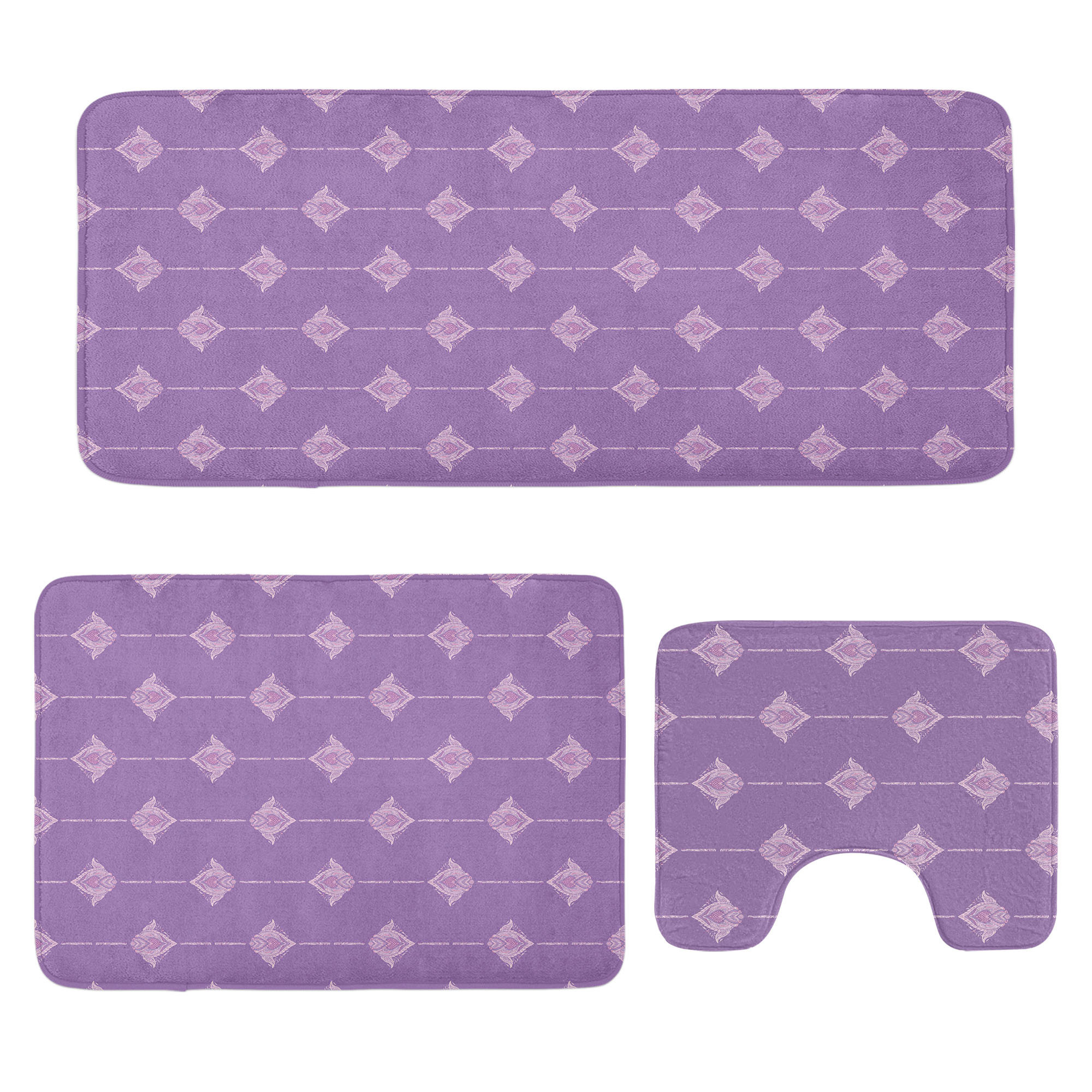 Latitude Run® Antique Oriental Bathroom Rug Set 3 Pieces U-Shape ...
