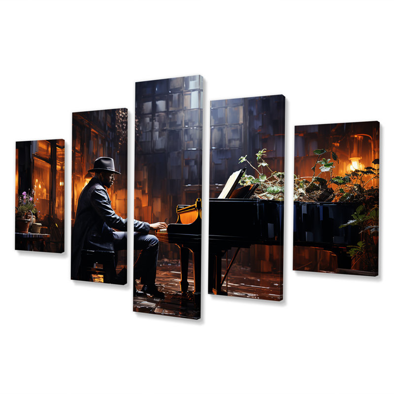 Lark Manor™ Floral Piano Jazz Room Elegance III - Music Piano ...