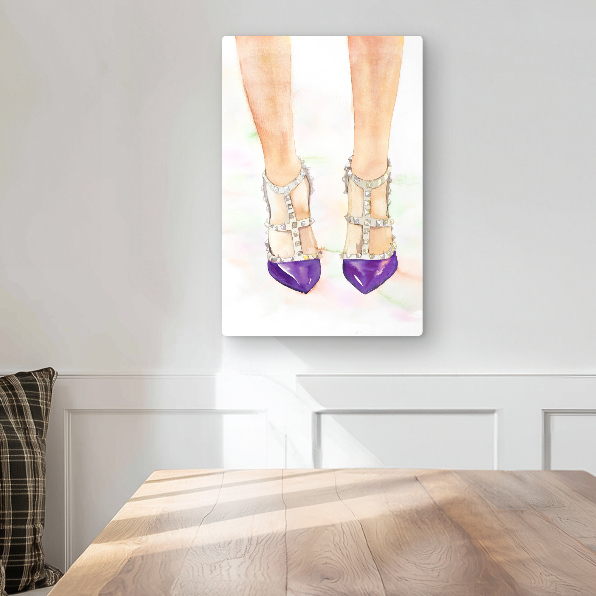 Lark Manor™ Purple Studded High Heels - Bedroom Metal Print for Home ...