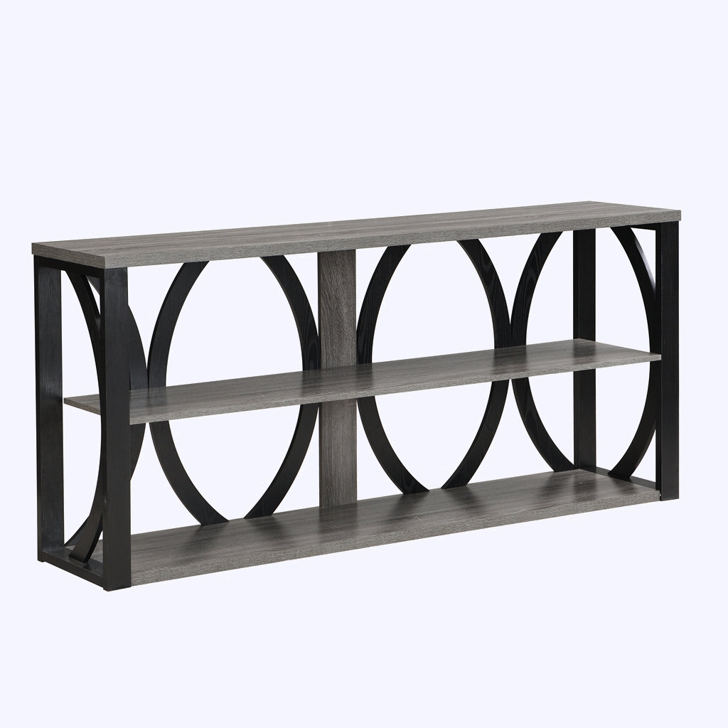 Hokku Designs 3-Tier Industrial Console Table with Storage | Wayfair