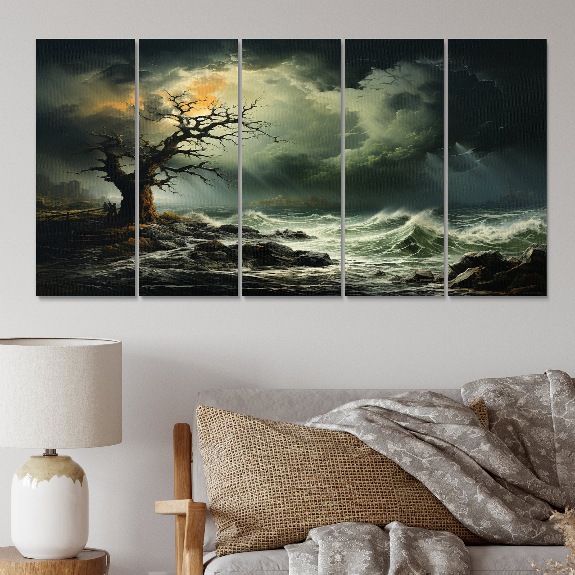 Dovecove Green Windswept Drama Storm - Nautical & Beach Wall Decor - 5 ...