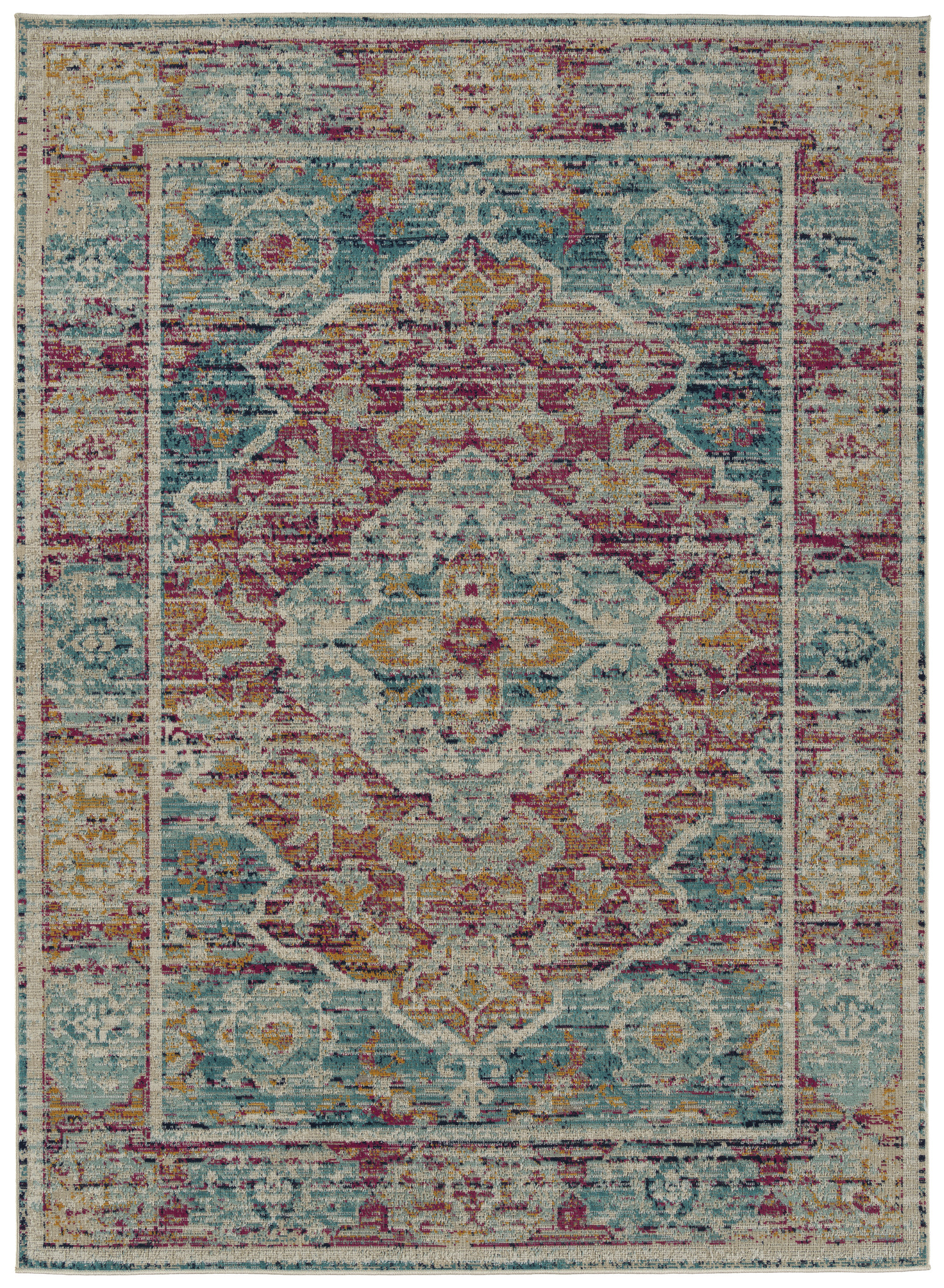 Bungalow Rose Atherton Oriental Red/Blue/Beige Indoor / Outdoor Area ...