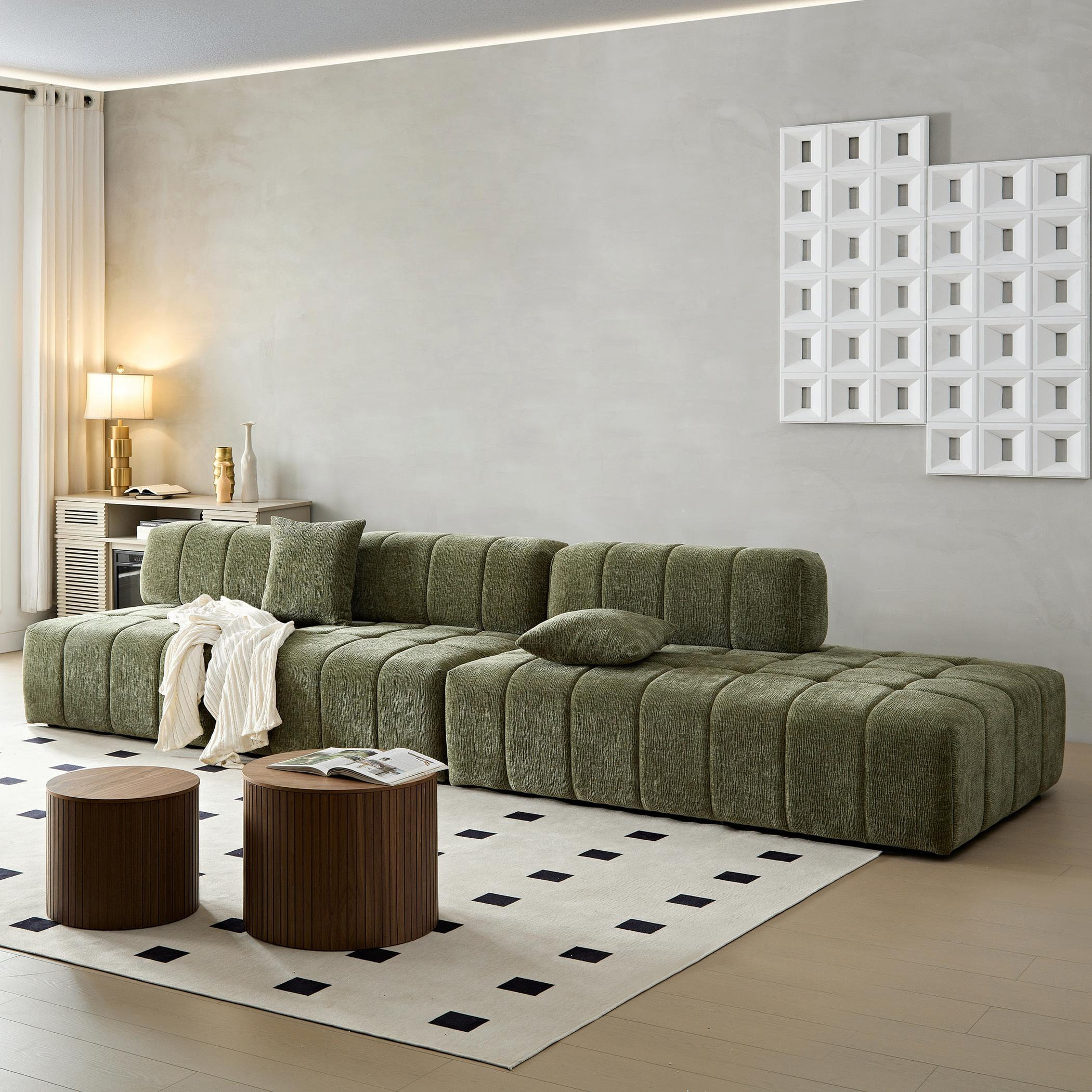 Hokku Designs Piano Key Combination Sofa with 2 Single Seats and 1 ...