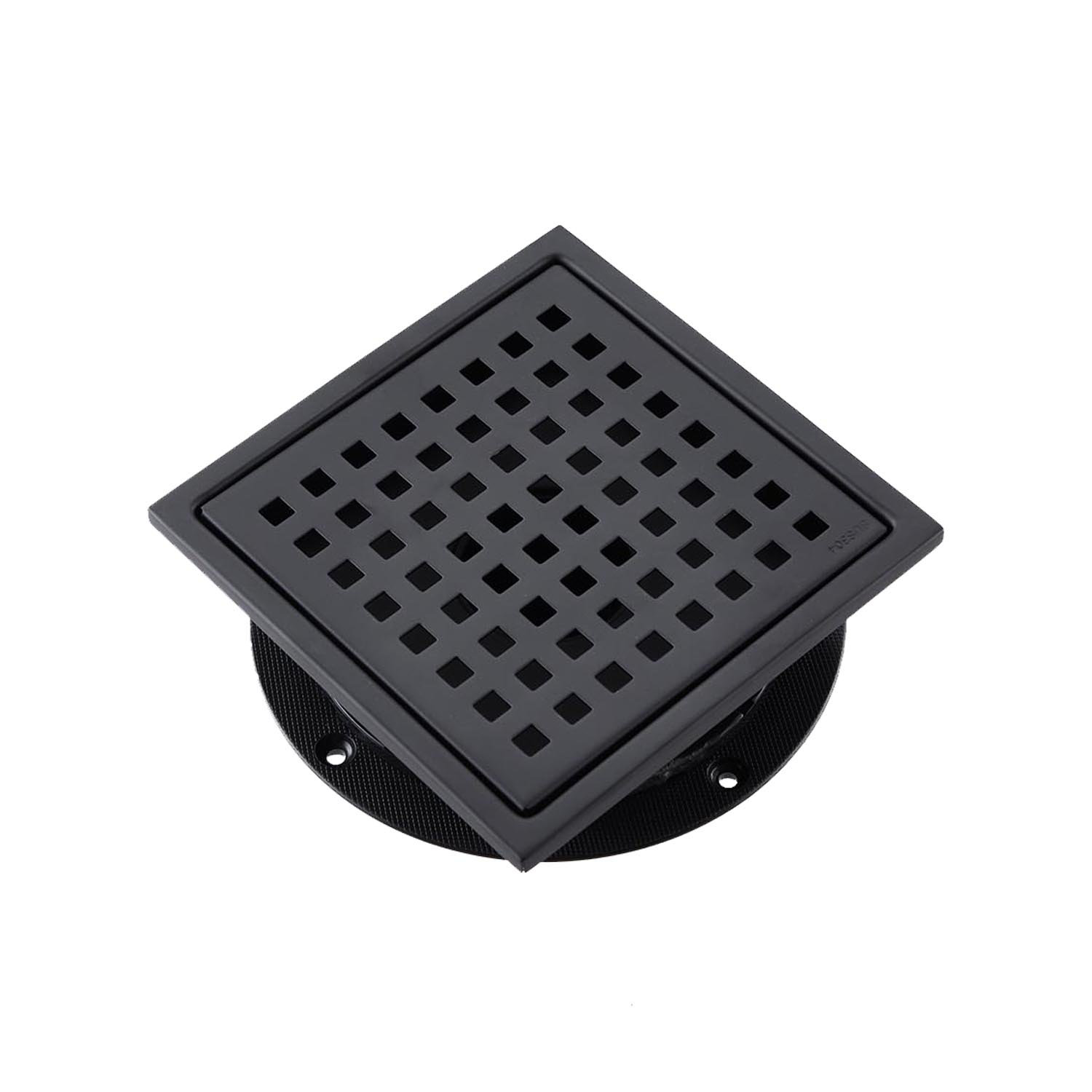 HHK HOME 6 In. Square Stainless Steel Grid Shower Floor Drain With ...