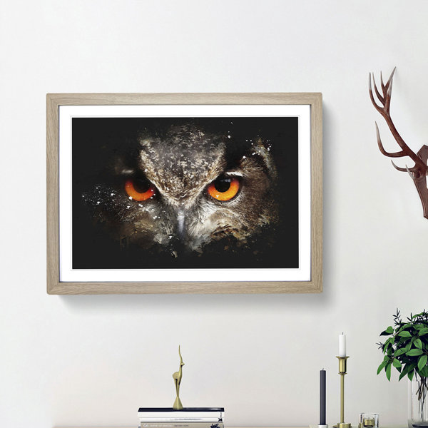 East Urban Home Great Horned Owl - Picture Frame Graphic Art Print ...