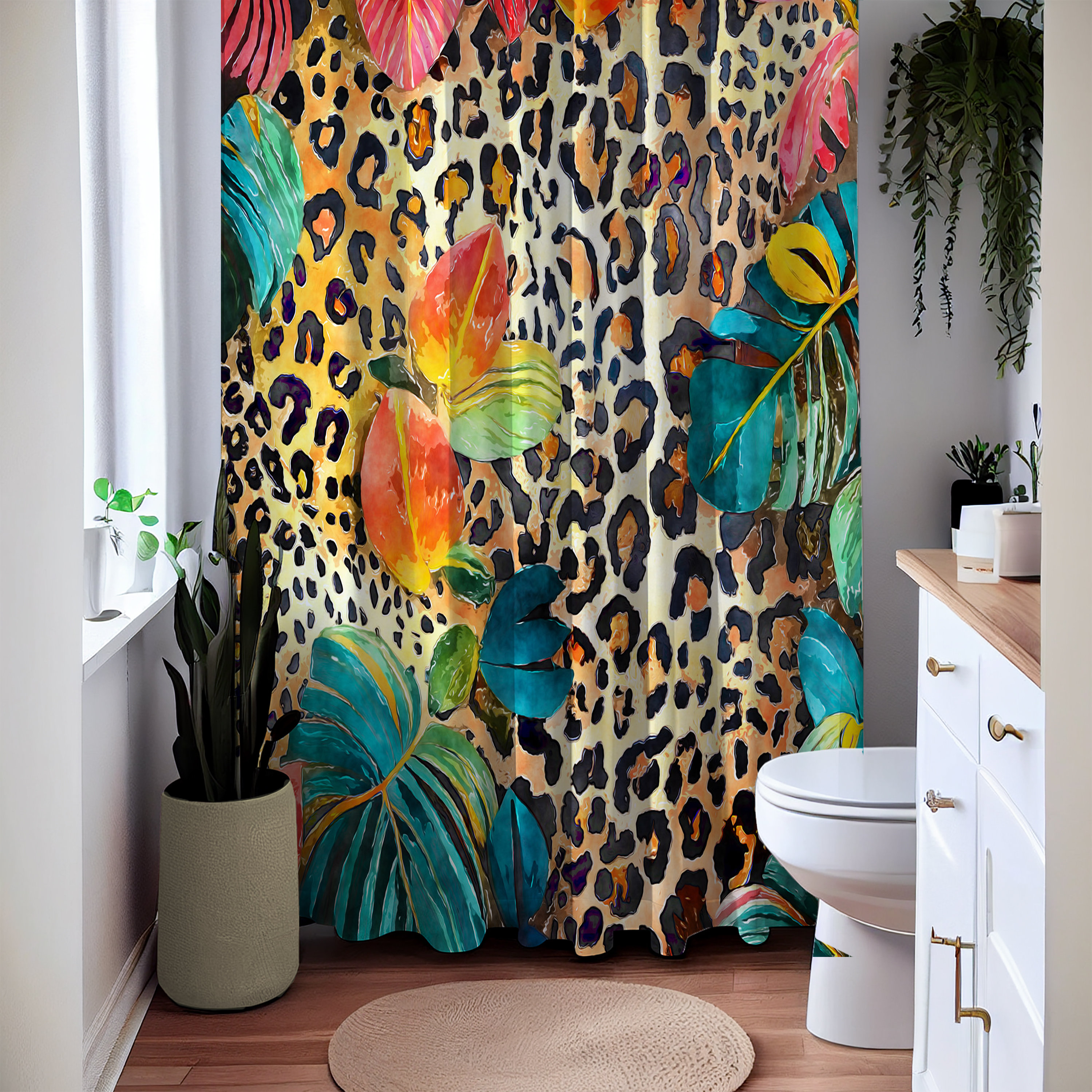 East Urban Home Zarya Animal Print Shower Curtain | Wayfair