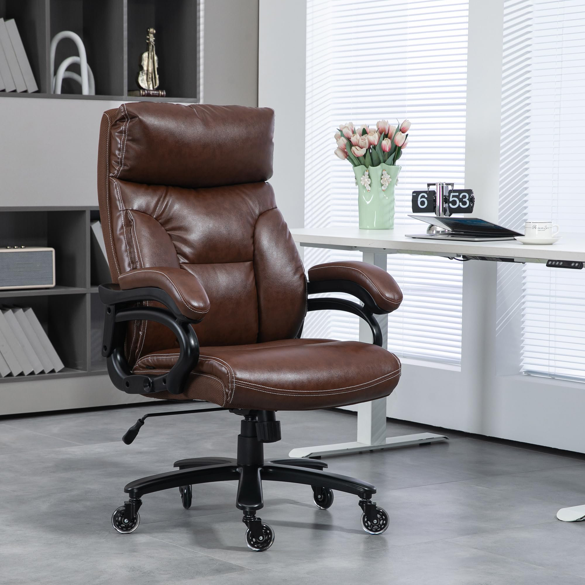 Hokku Designs Big And Tall Executive Office Chair With Heavy Duty Metal ...