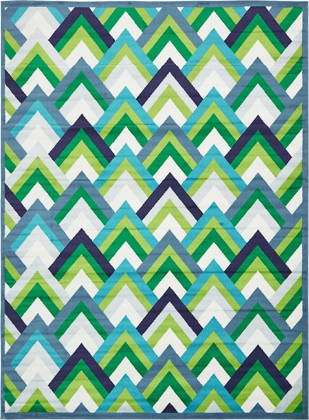 George Oliver Tapis vert / blanc / bleu à motif de chevron Retford ...