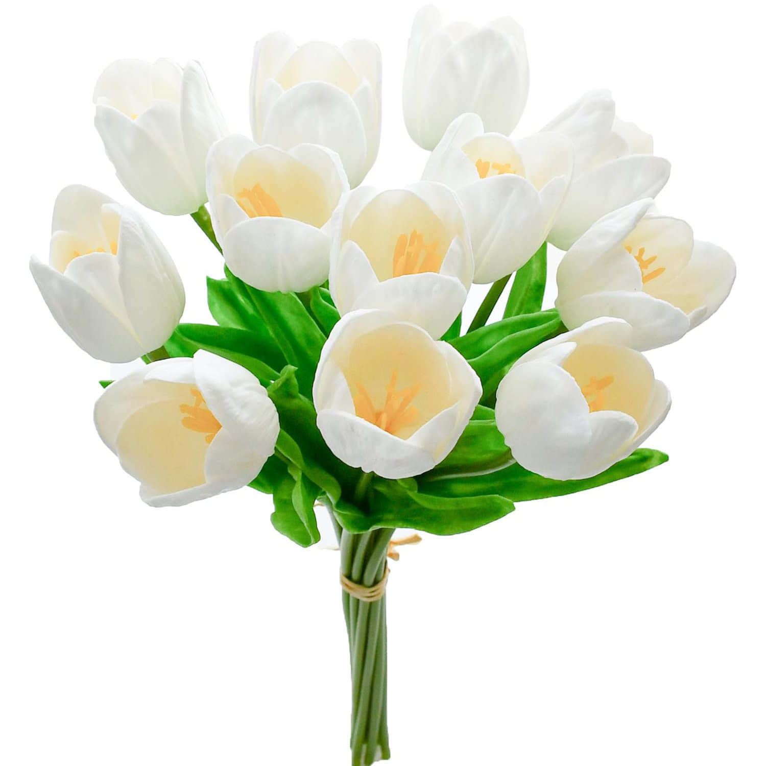 Hokku Designs Artificial Tulip Silk Fake Flowers 13.5", Partially Open ...