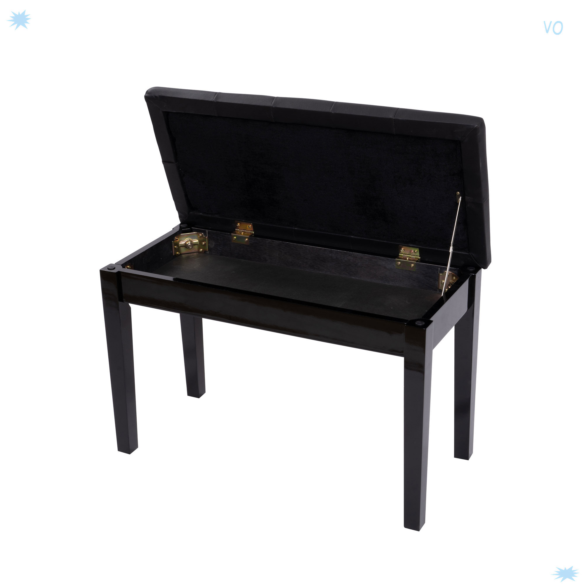Lark Manor™ Piano Bench With Padded Cushion And Music Book Storage ...
