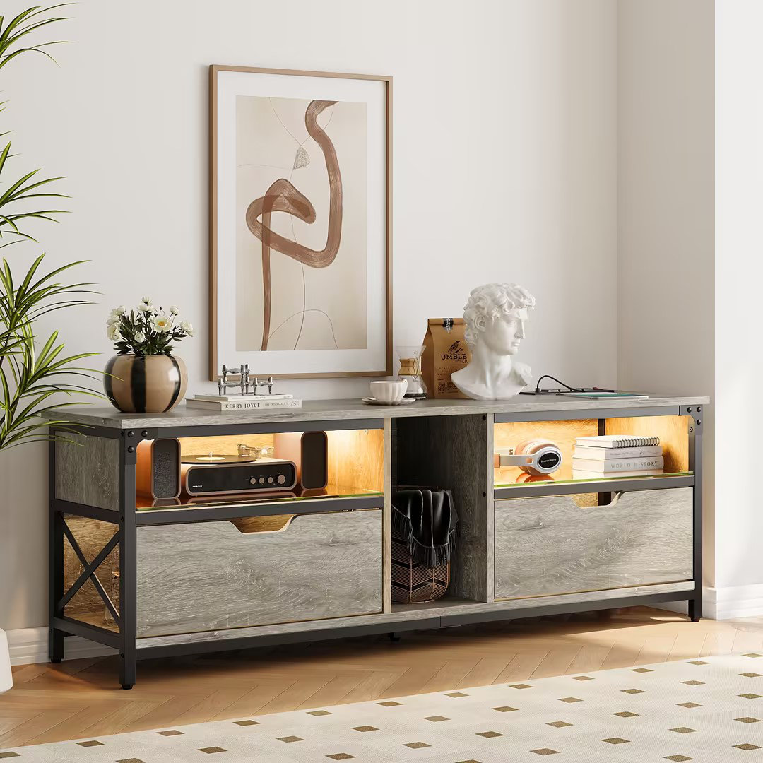 Wade Logan® Brandenburg 63inch TV Stand up for 75 inch with Power ...