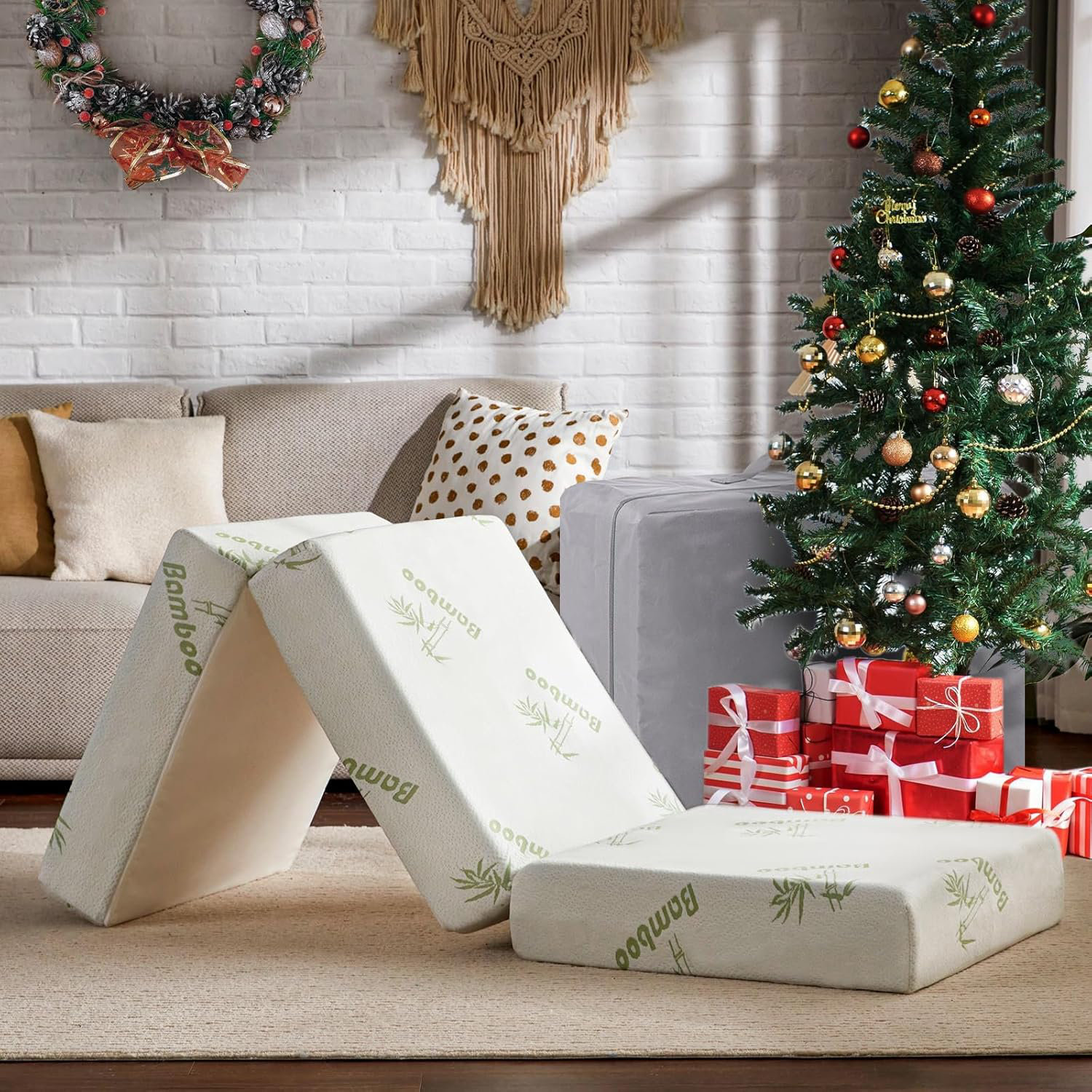 Alwyn Home Memory Foam Folding Mattress With Storage Bag, 4 Inch ...