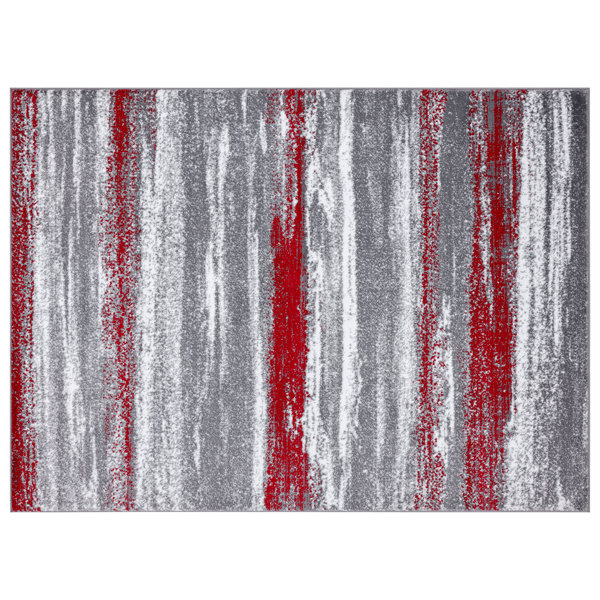 17 Stories Elkmont Performance Red/Gray Rug | Wayfair