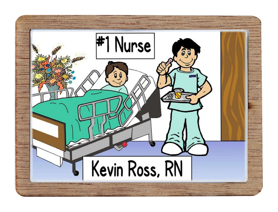 Printed Perfection Personalized Nurse - Male Wooden Magnet - Great Gift ...