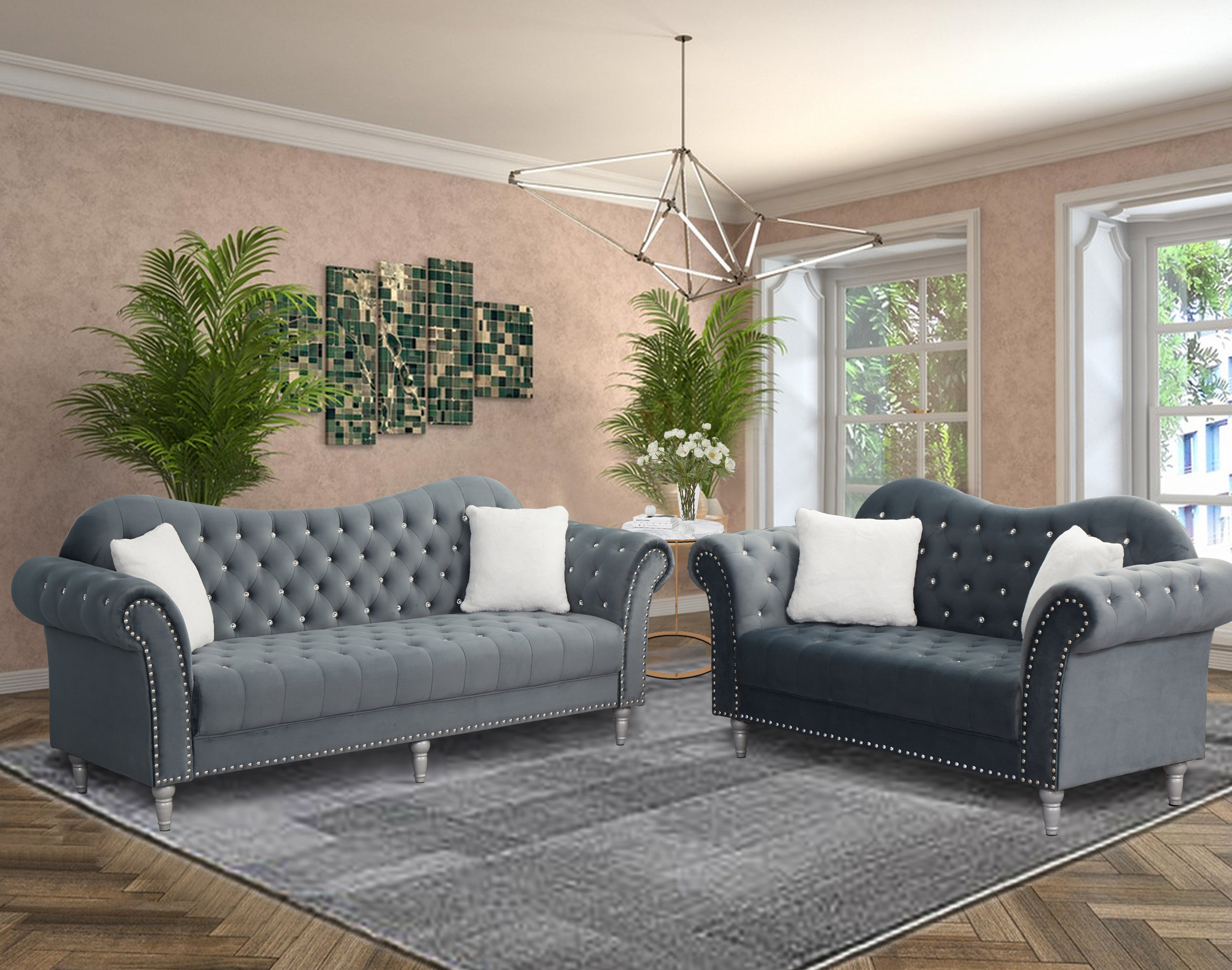 House of Hampton® Heder 2 - Piece Velvet Living Room Set & Reviews ...