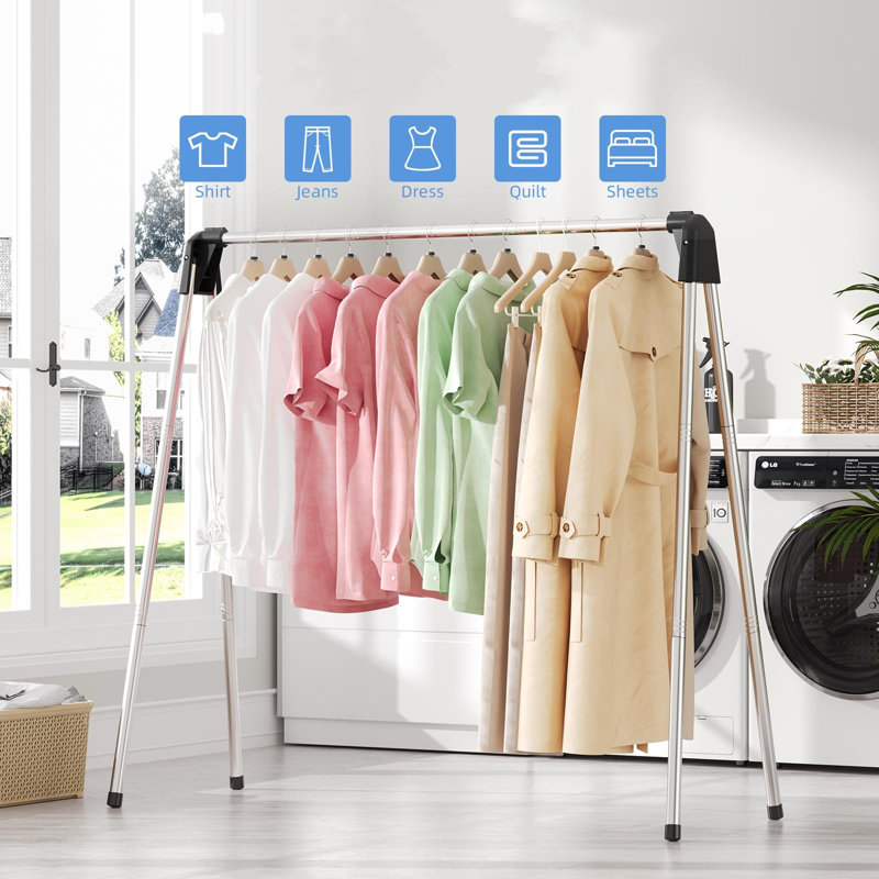 Rebrilliant Stainless Steel Foldable Freestanding Drying Rack | Wayfair