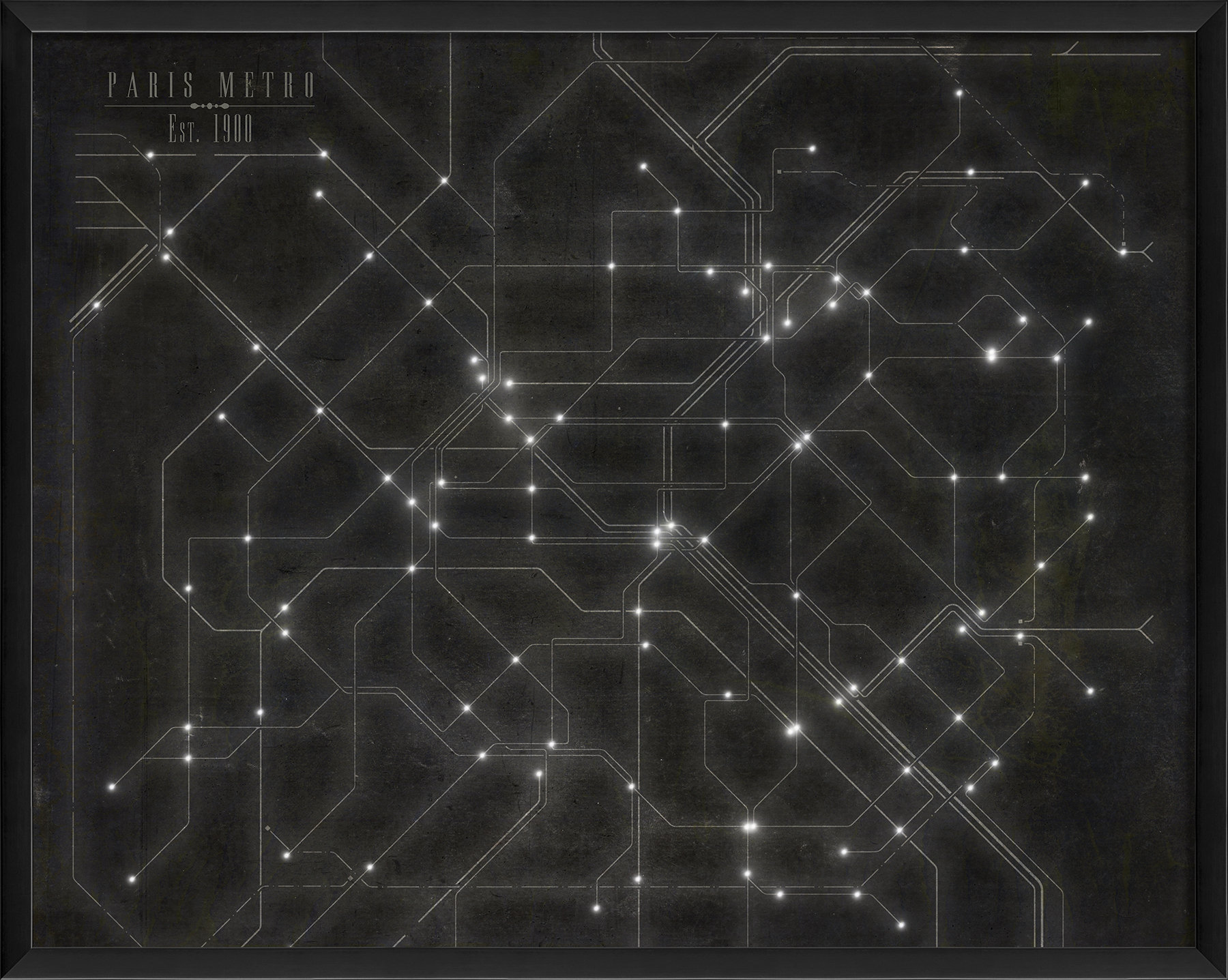 The Artwork Factory Paris Metro Subway Map Framed Graphic Art | Wayfair