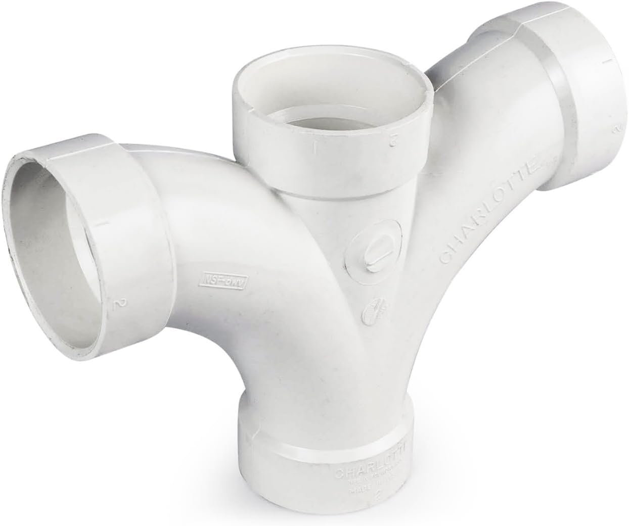 Supply Giant PVC DWV Double Fixture Fitting Hub, White PVC Drain, Waste ...