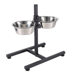 Archie & Oscar Stainless Steel Adjustable Feeder for Large Dogs, Double ...