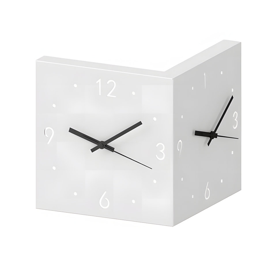 Ebern Designs Arvella Metal Wall Clock Backlit Corner Clock & Reviews ...
